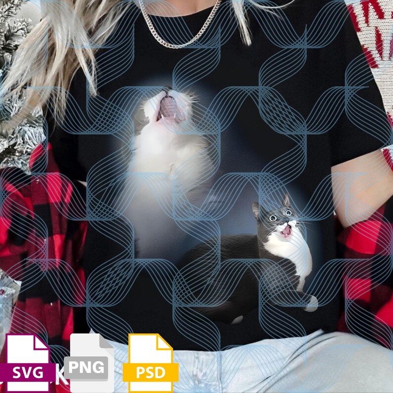 Cat Portrait Shriek PNG Svg for Circut, Funny Animal Meme Graphic ...