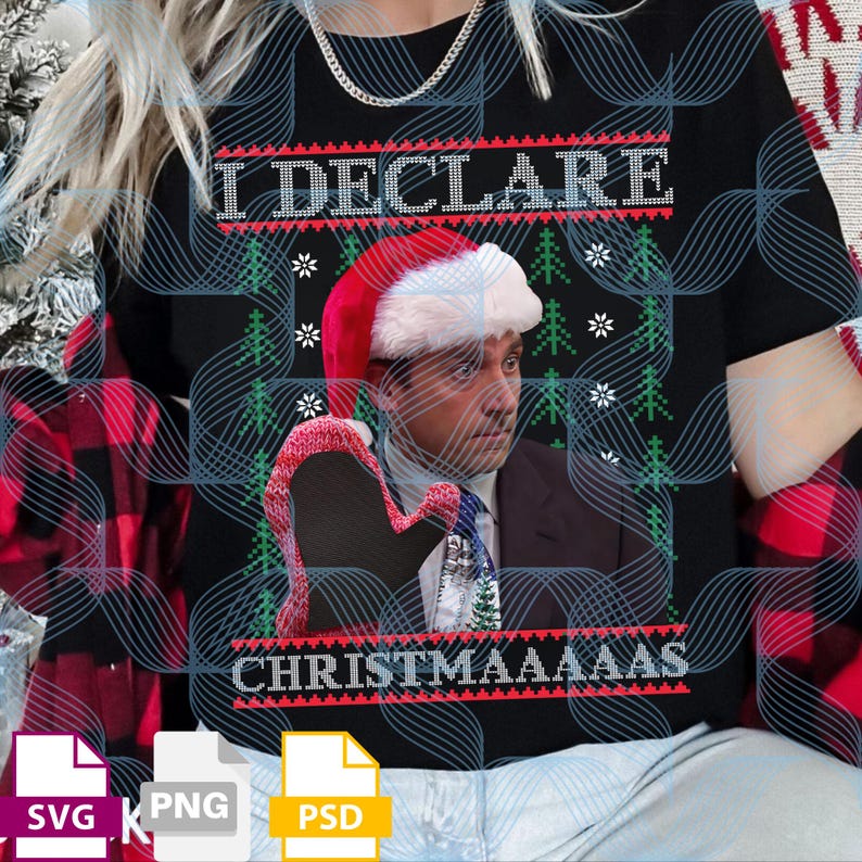 Michael Scott Santa Hat PNG Svg, Funny Office Christmas Meme, Holiday ...