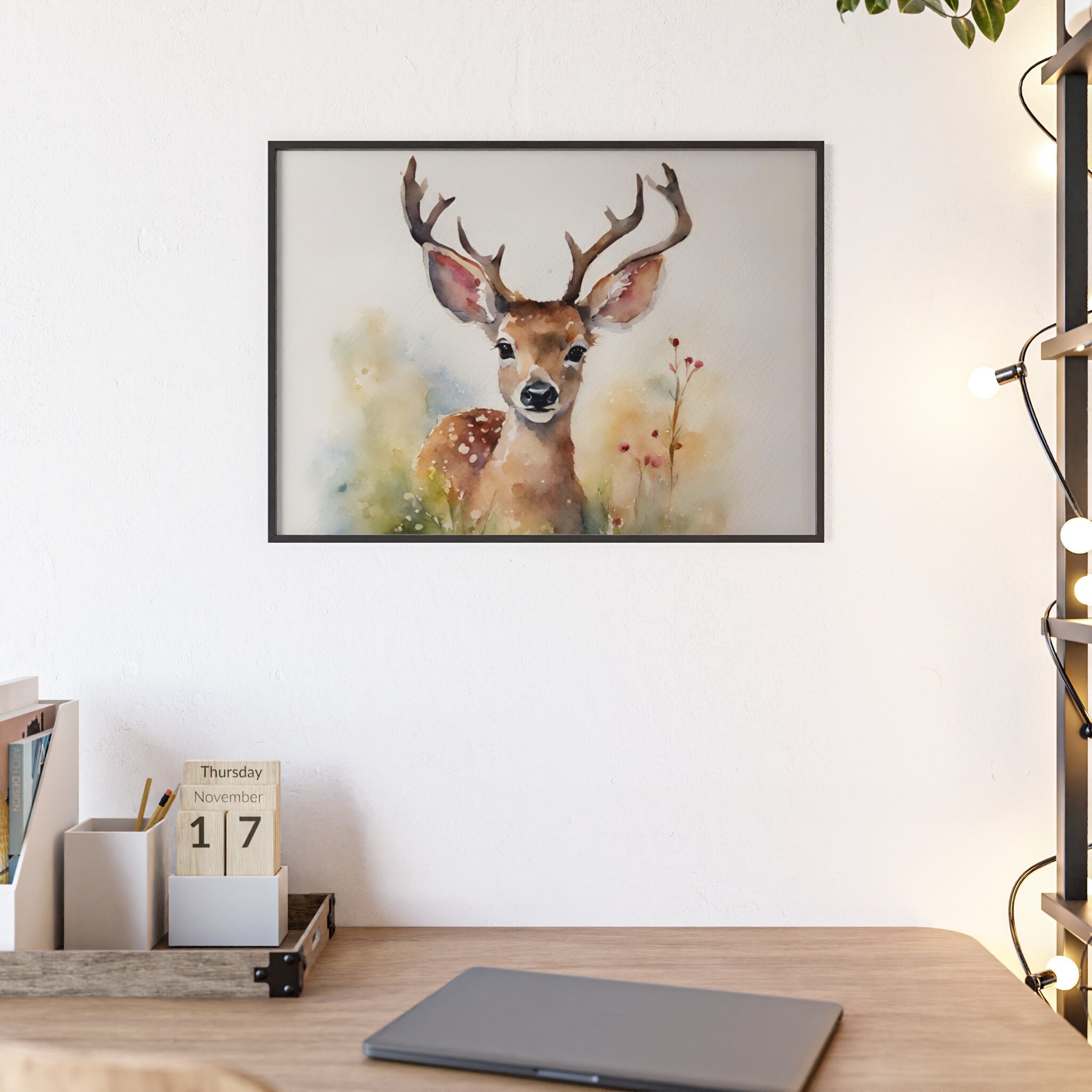 Watercolour Dear Print, Watercolour Painting, Dear Paintin, A4 & 28x20 ...