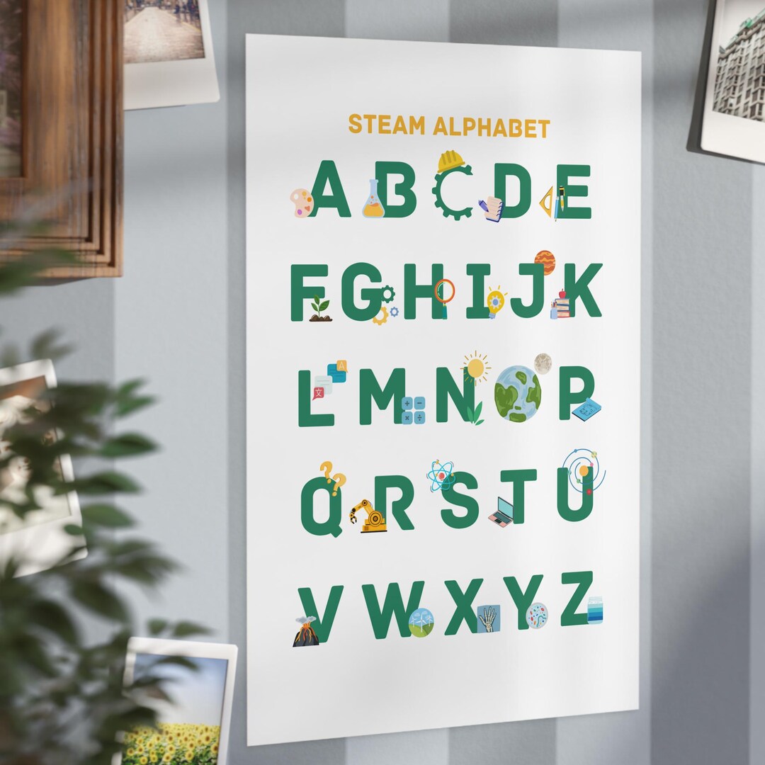 STEAM Alphabet Chart, Alphabet Poster, Printable Classroom Poster, 5 ...