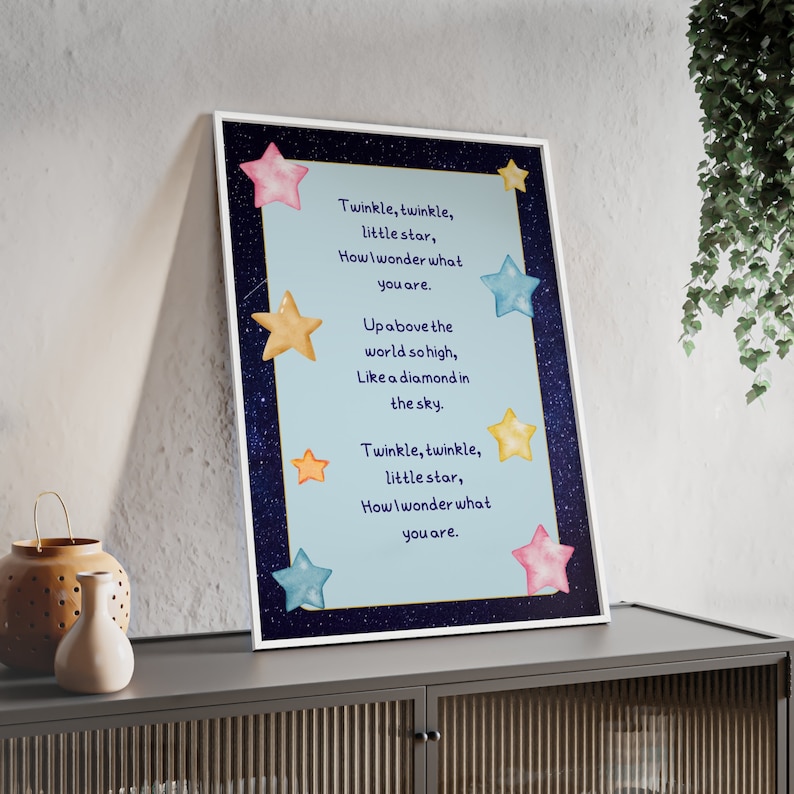 Nursery Rhyme| Kids Bedroom Décor| 3 Sizes Included, Twinkle Little ...
