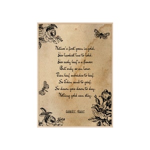 Robert Frost Poem, 3 Sizes Included, Vintage Paper Poem, Printable Poem ...