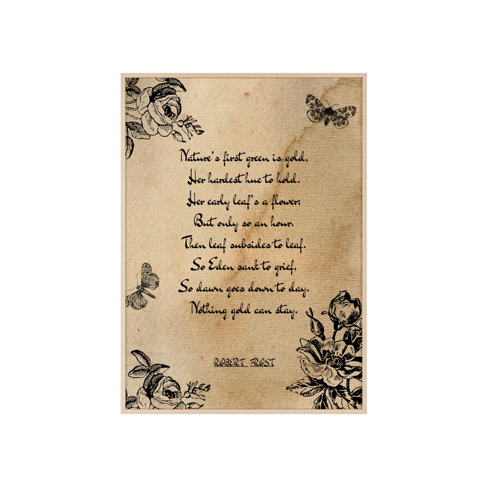 Robert Frost Poem, 3 Sizes Included, Vintage Paper Poem, Printable Poem ...