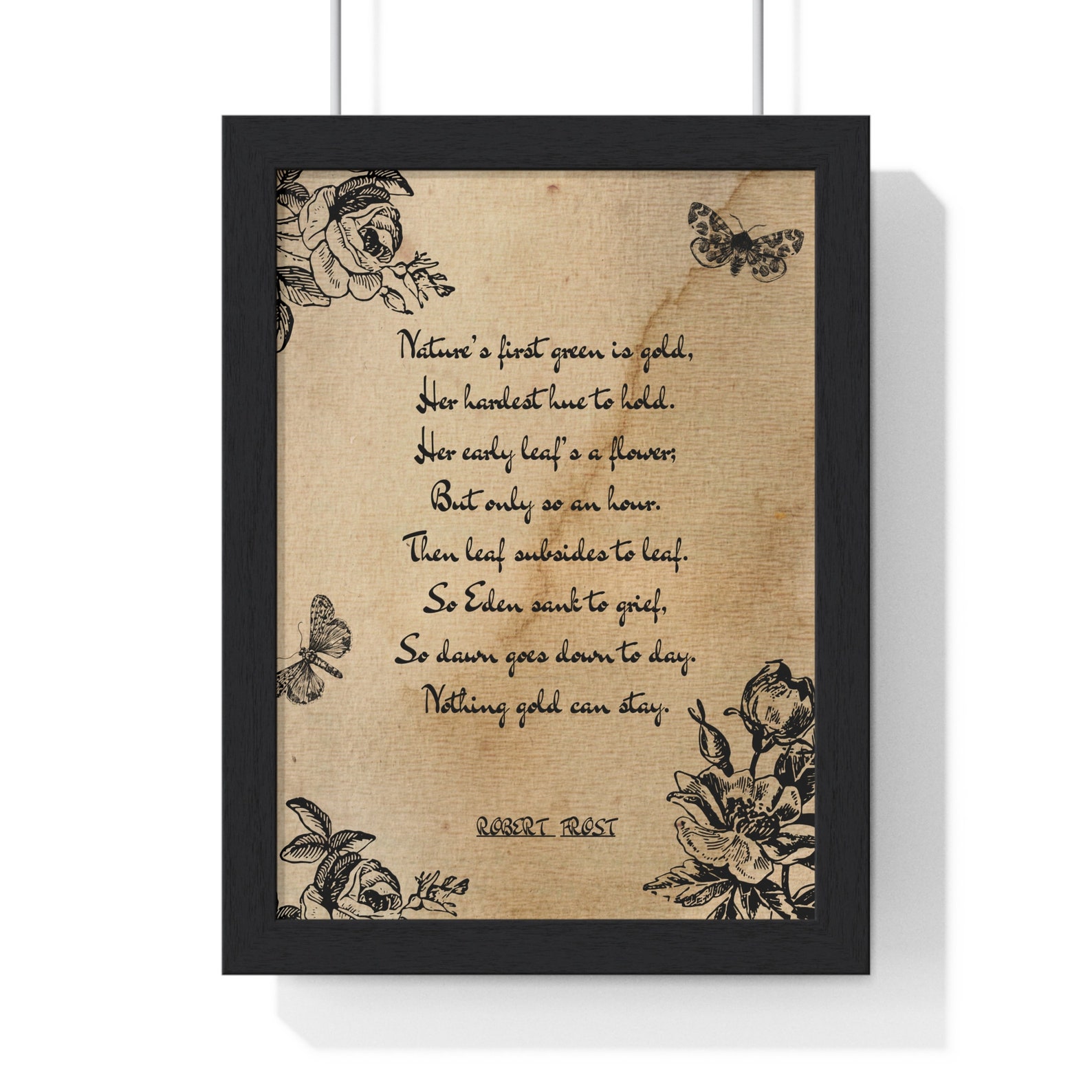 Robert Frost Poem, 3 Sizes Included, Vintage Paper Poem, Printable Poem ...