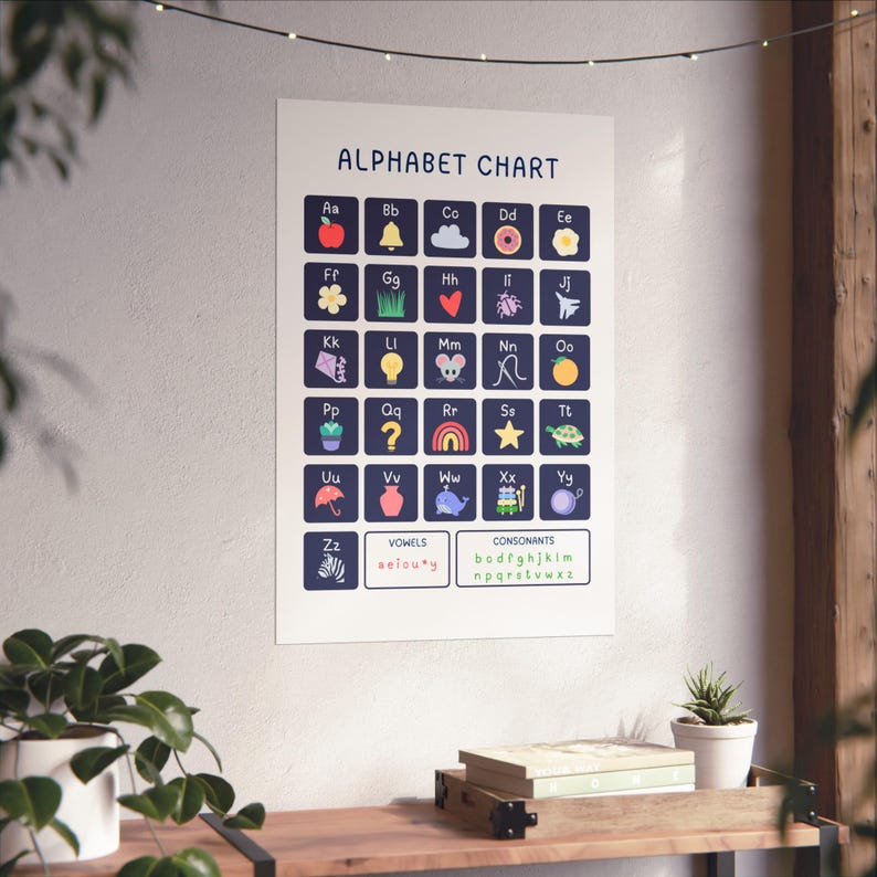 Alphabet Chart, Alphabet Poster, Printable Classroom Poster, 5 Sizes ...