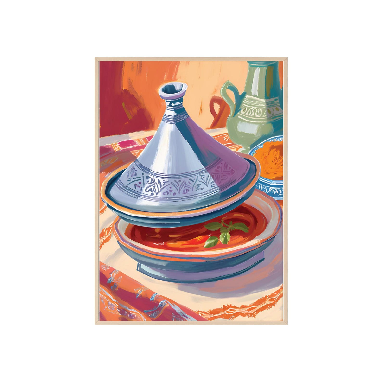 Vibrant Moroccan Tagine Printable Painting | 5 Sizes A1 A2 A3 A4 A5 ...