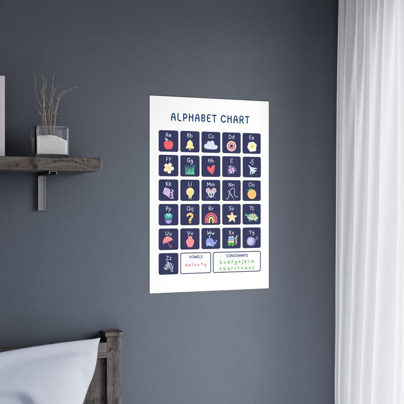 Alphabet Chart, Alphabet Poster, Printable Classroom Poster, 5 Sizes ...