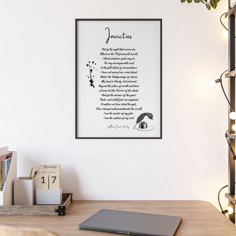 Invictus Poem, Minimalist Art, William Ernest Henley, Famous Poems ...
