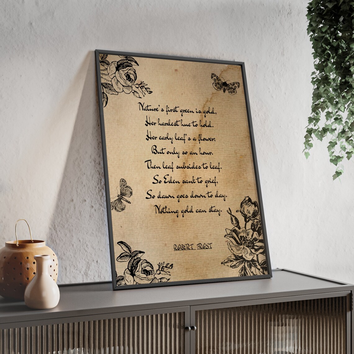 Robert Frost Poem, 3 Sizes Included, Vintage Paper Poem, Printable Poem ...