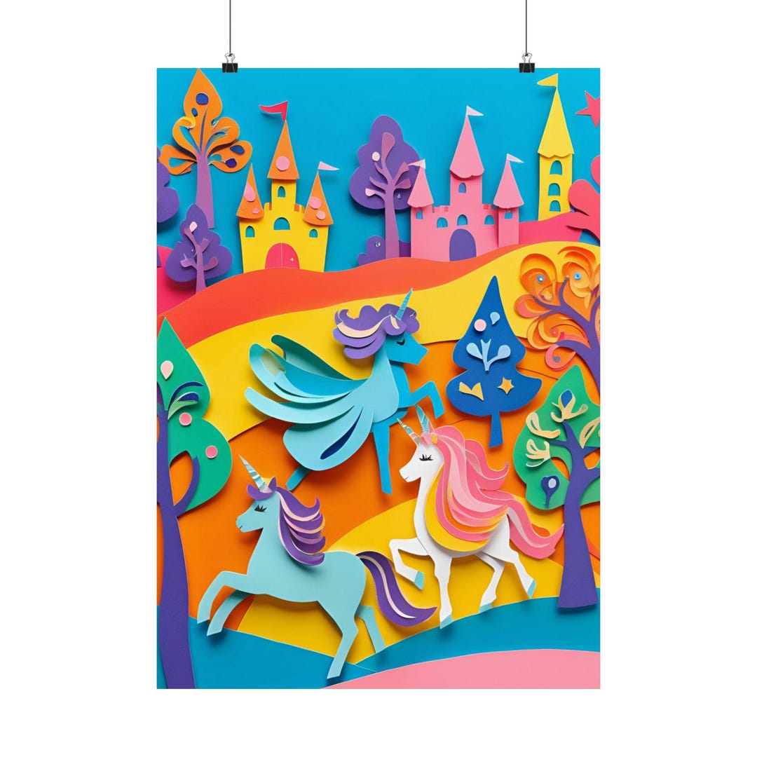 Unicorn Kids Papercut Wall Art, Printable Digital Download , A1, A2, A3 ...