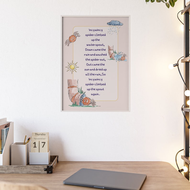 Nursery Rhymes| Kindergarten Poster|3 Sizes Included| Incy Wincy Spider ...