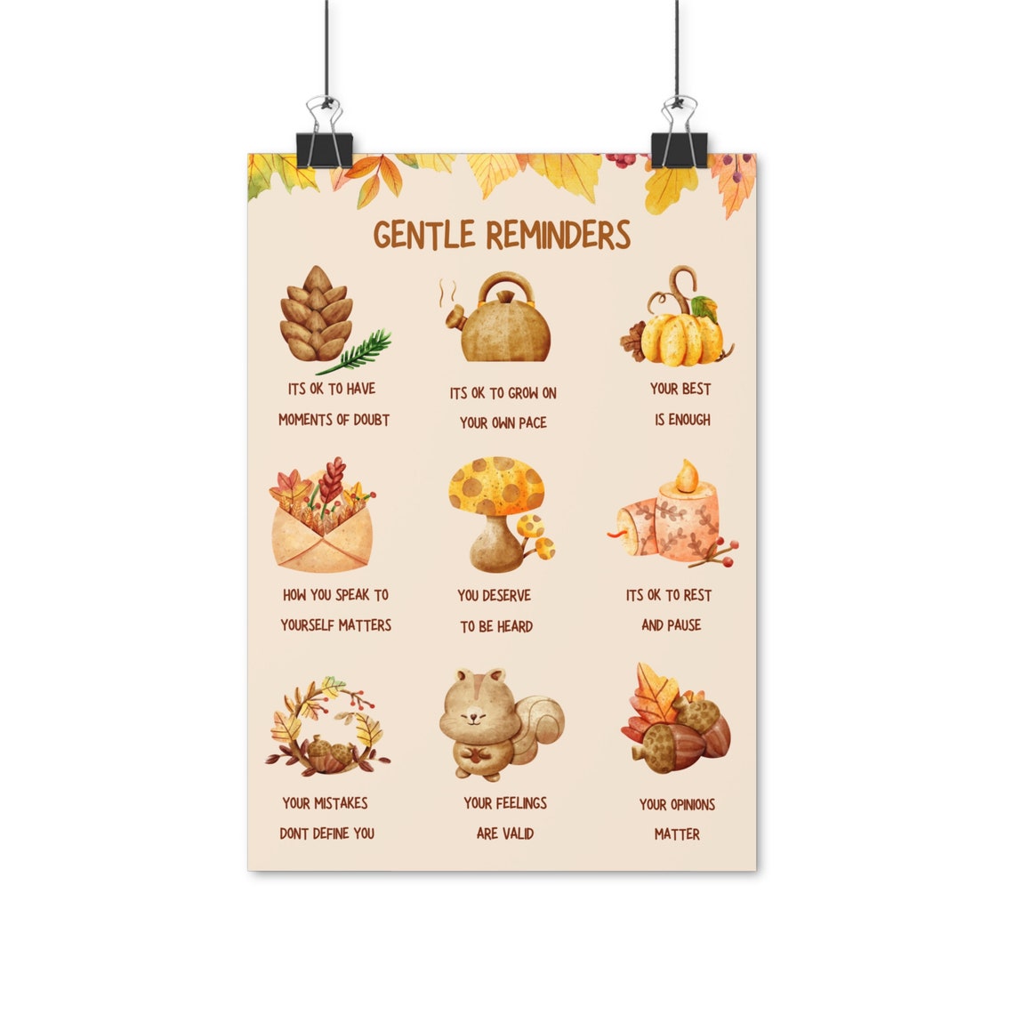 Positive Affirmation Poster school Poster Educational autumn Printable ...