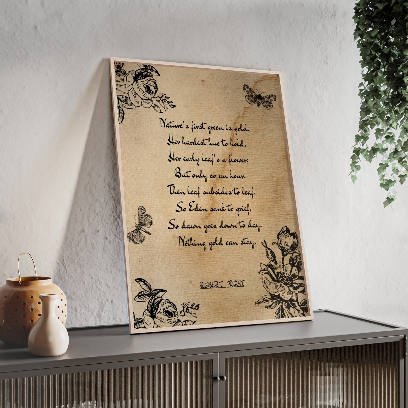 Robert Frost Poem, 3 Sizes Included, Vintage Paper Poem, Printable Poem ...