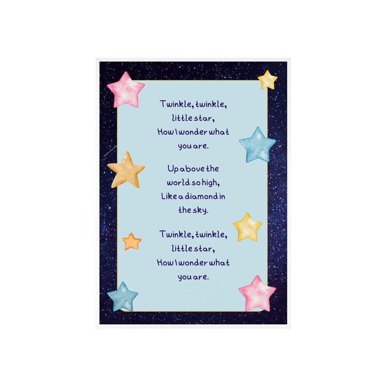 Nursery Rhyme| Kids Bedroom Décor| 3 Sizes Included, Twinkle Little ...
