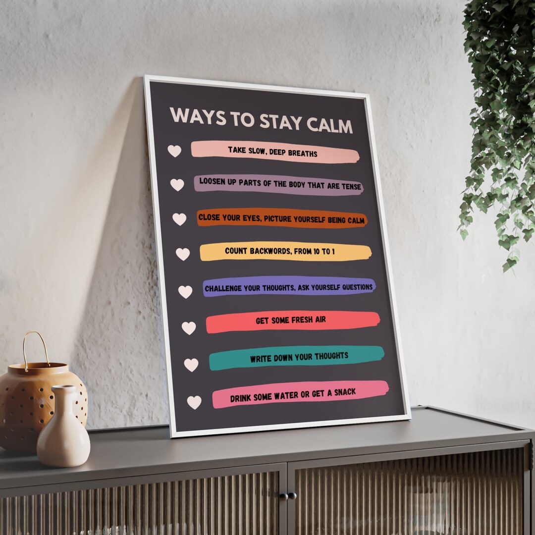 Calming Poster| Instant Download| Includes 3 Sizes Therapist Office ...