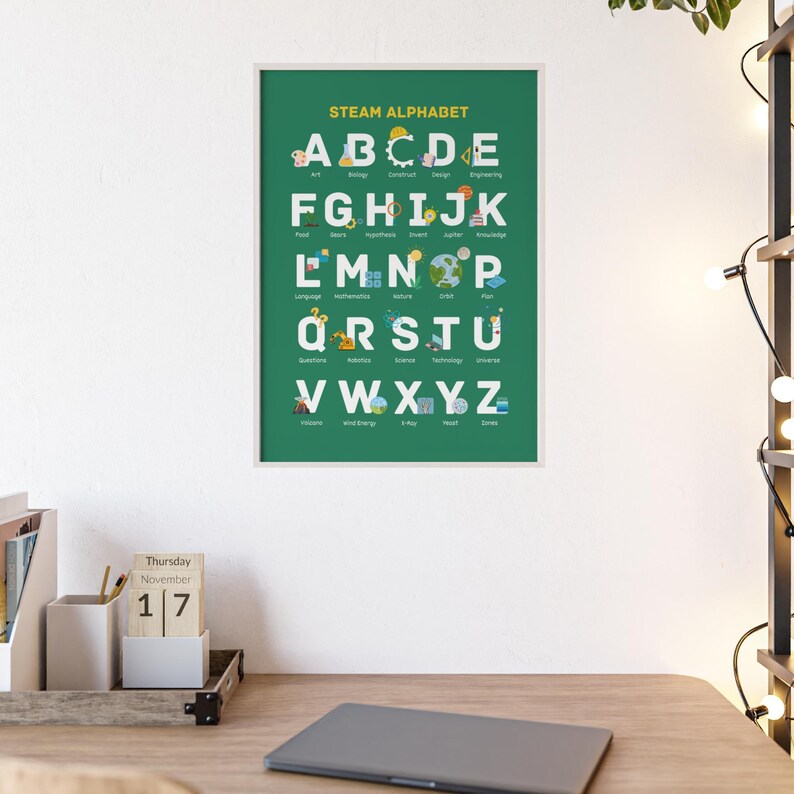 STEAM Alphabet Chart, Alphabet Poster, Printable Classroom Poster, 5 ...