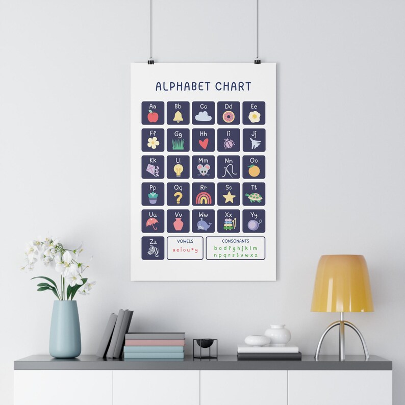 Alphabet Chart, Alphabet Poster, Printable Classroom Poster, 5 Sizes ...