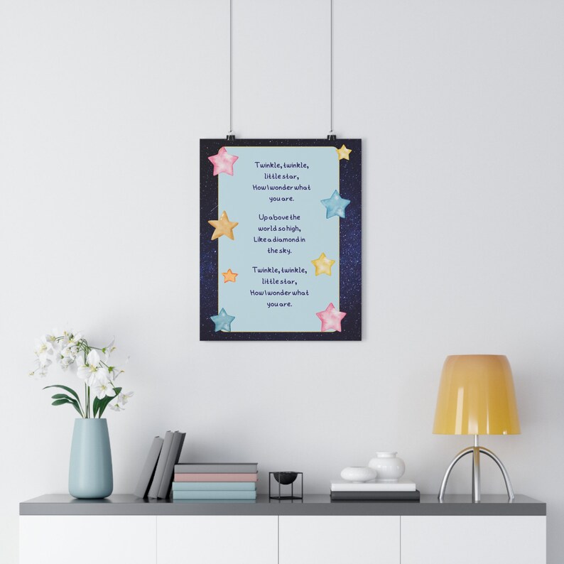 Nursery Rhyme| Kids Bedroom Décor| 3 Sizes Included, Twinkle Little ...