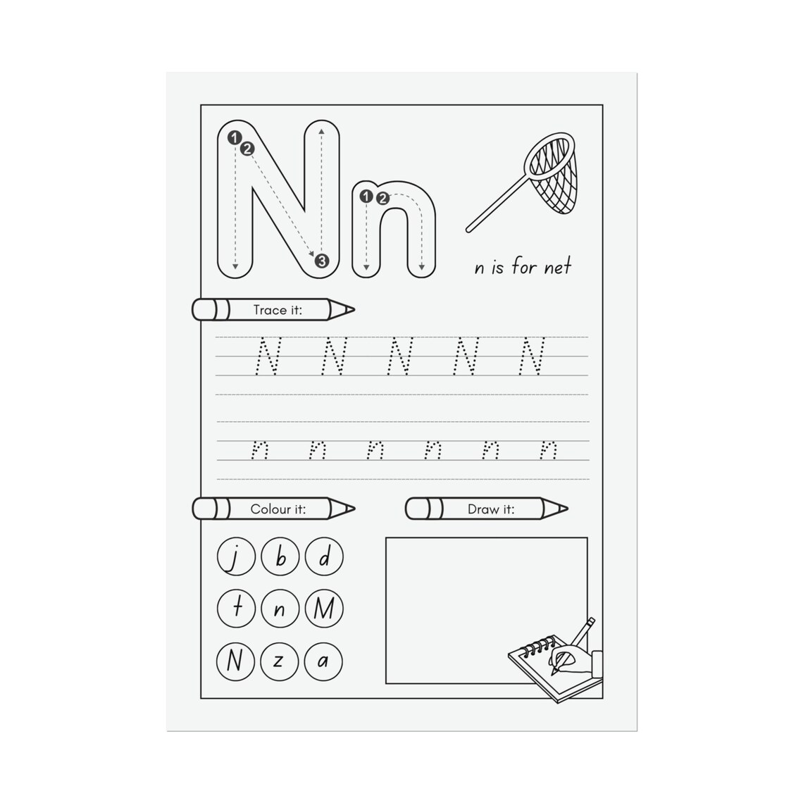 Kindergarten Alphabet Workbook| Letter Tracing| Kindergarten Worksheets ...