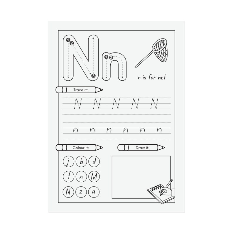 Kindergarten Alphabet Workbook| Letter Tracing| Kindergarten Worksheets ...