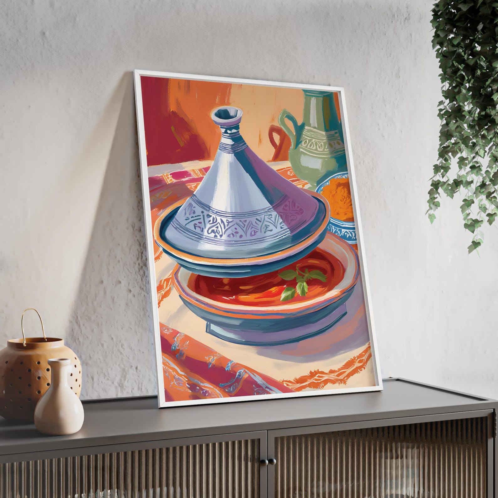 Vibrant Moroccan Tagine Printable Painting | 5 Sizes A1 A2 A3 A4 A5 ...