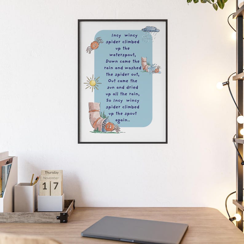 Nursery Rhymes, Kindergarten Printable, Incy Wincy Spider, Nursery ...