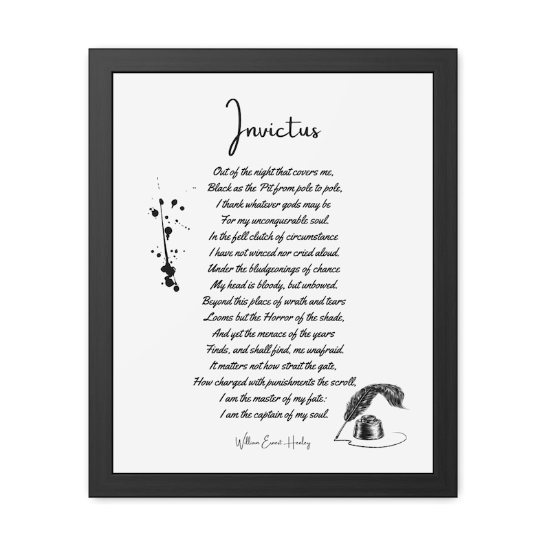 Invictus Poem, Minimalist Art, William Ernest Henley, Famous Poems ...