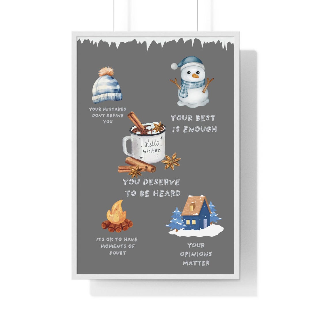 Winter Affirmation Poster, Snowman Decor, Printable Winter Decor ...