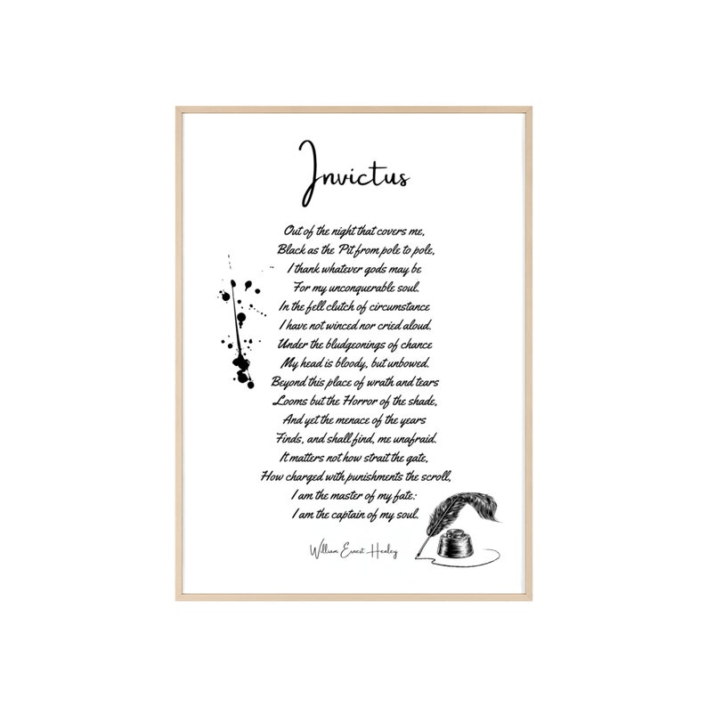 Invictus Poem, Minimalist Art, William Ernest Henley, Famous Poems ...