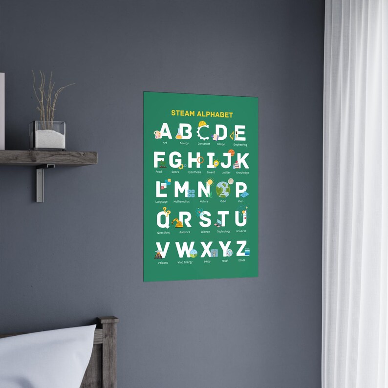 STEAM Alphabet Chart, Alphabet Poster, Printable Classroom Poster, 5 ...