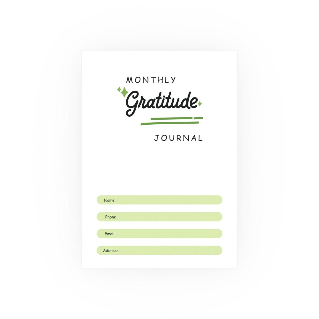 Monthly Gratitude Journal. Printable Journal. Gratitude Practise, A3 A4 ...