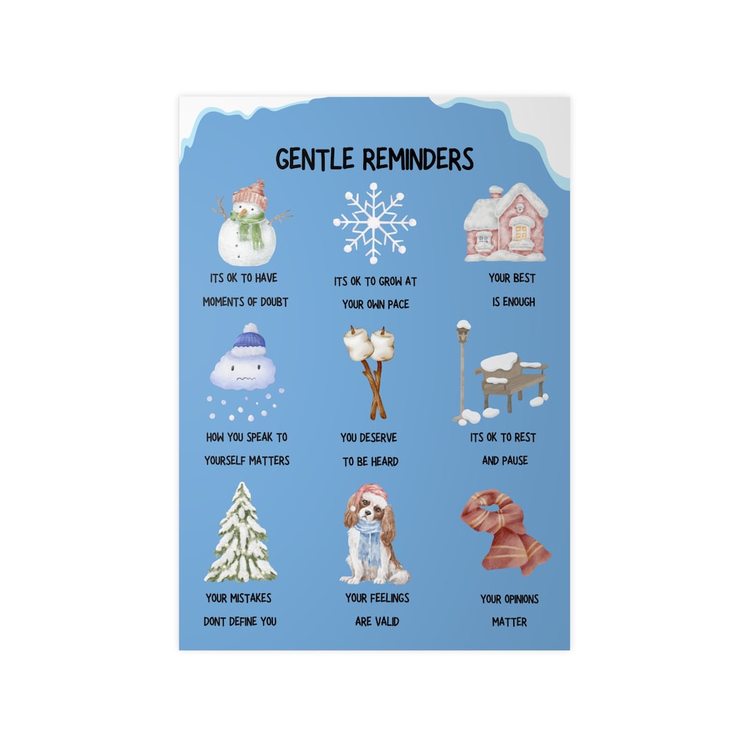 Winter Affirmation Poster A4 Instant Download Positive Reminders ...