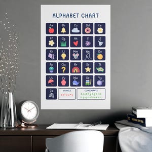Alphabet Chart, Alphabet Poster, Printable Classroom Poster, 5 Sizes ...