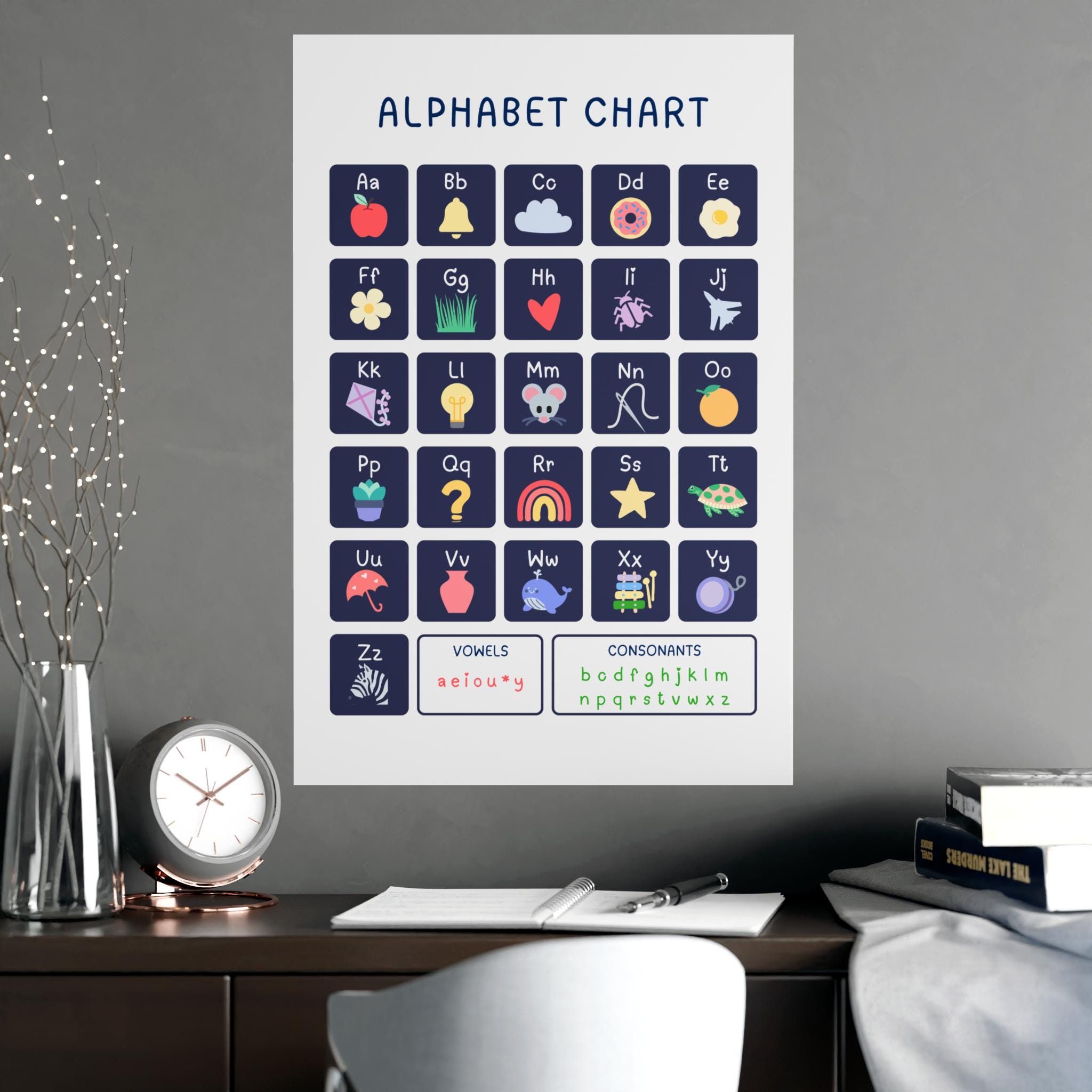 Alphabet Chart, Alphabet Poster, Printable Classroom Poster, 5 Sizes ...