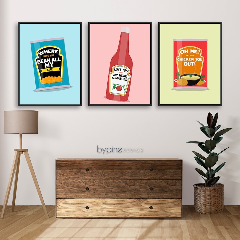 Scared Ketchup Art Etsy