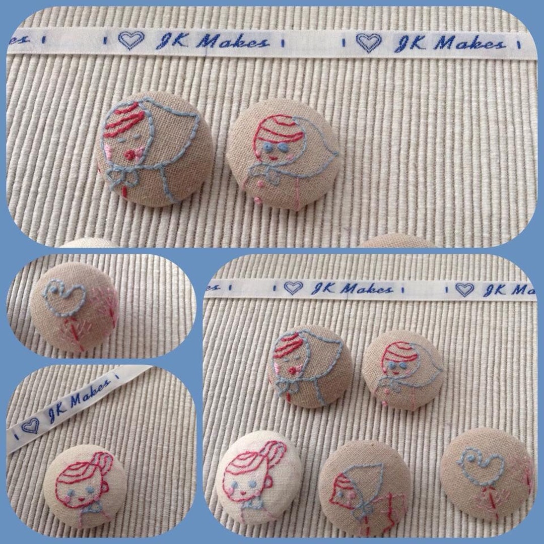 Buttons Hand Embroidered Self-covered Buttons - Etsy