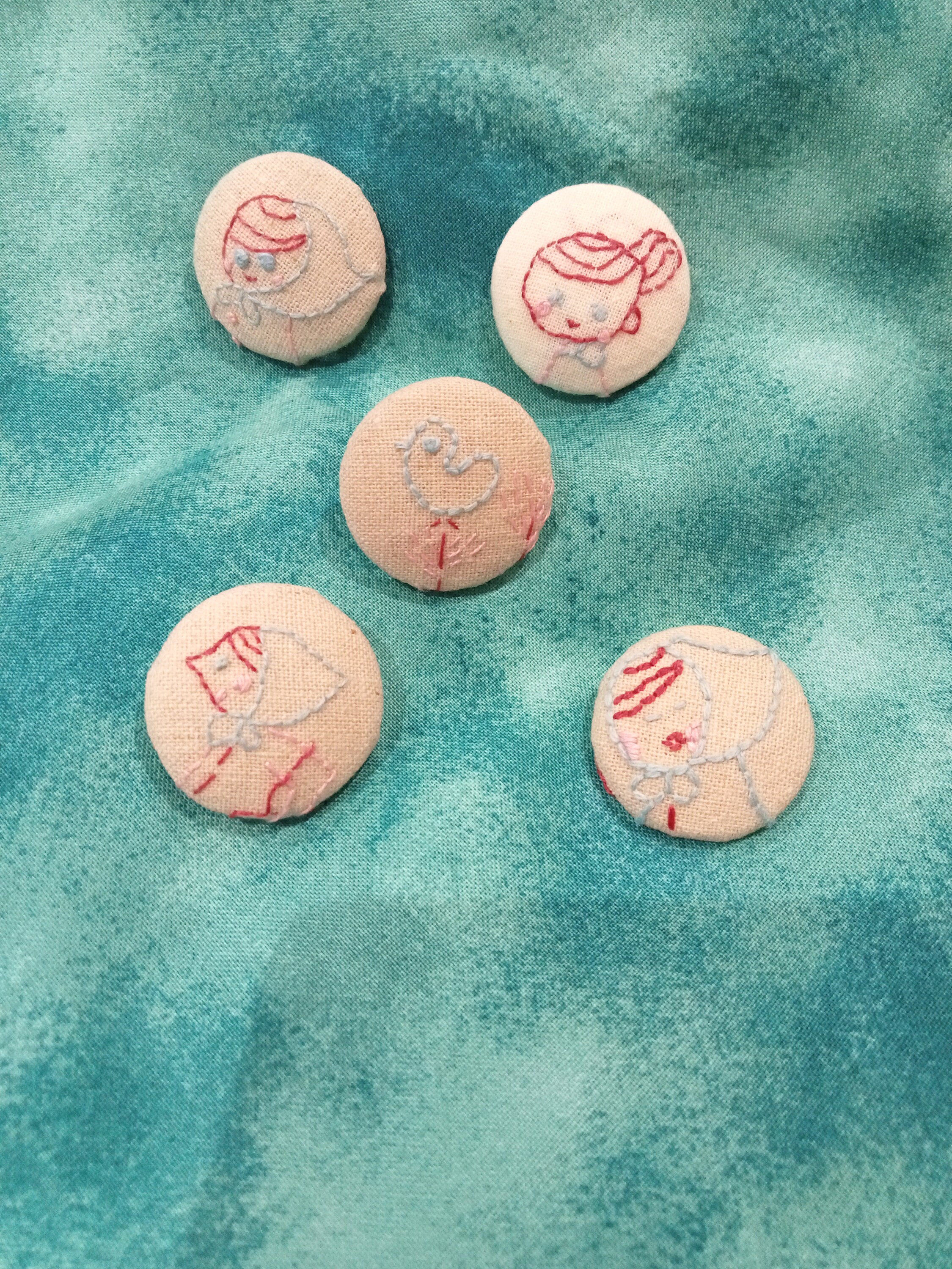Buttons Hand Embroidered Self-covered Buttons - Etsy