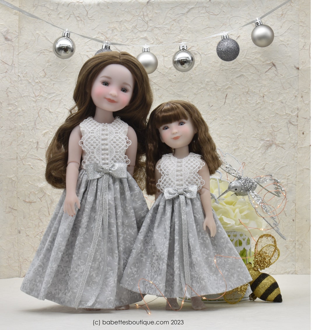 Ruby Red Fashion Friends Silver/white Lace Christmas Dress - Etsy