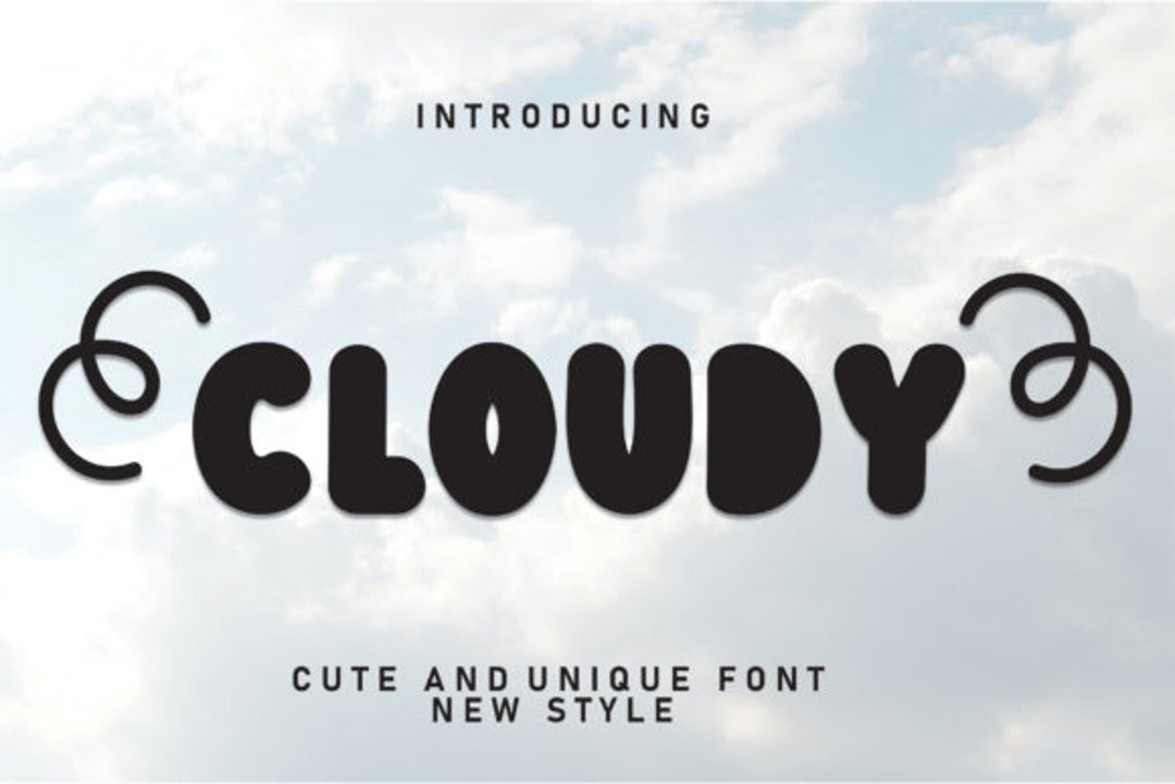 Cloudy Font Bold Font Handwritten Font Script Font - Etsy