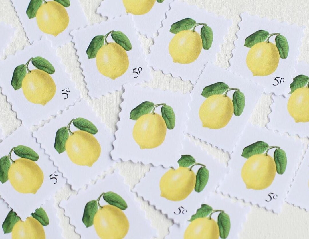 Printable Stamps, Lemon Stamps, Decorative Botanical Stamps for Wedding ...