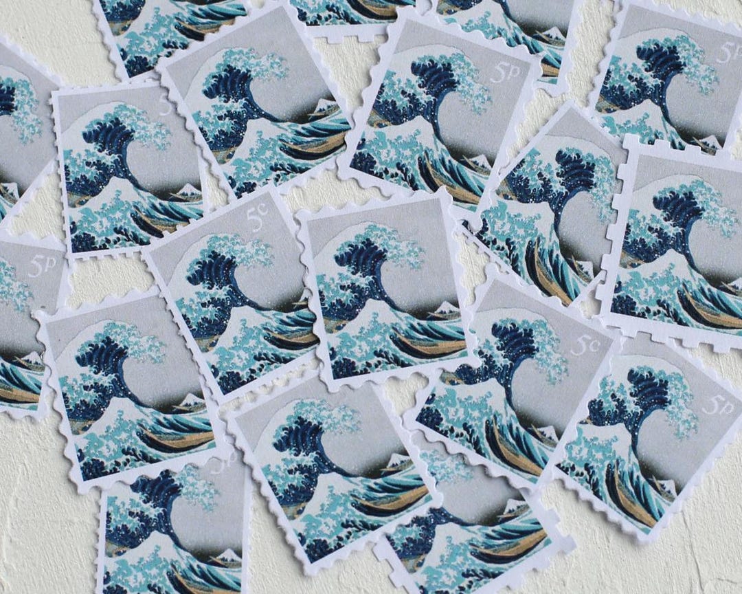Hokusai Great Wave Stamps, DIGITAL DOWNLOAD Stamps, DIY Stamps, Famous ...