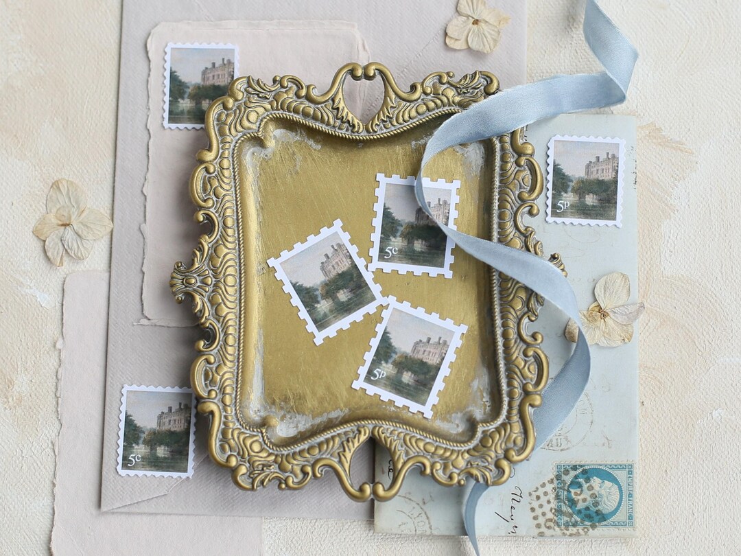 Printable Vintage Stamp, Landscape Painting Stamp, DIGITAL DOWNLOAD ...