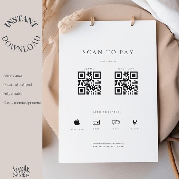 Payment Method Sign Template - Etsy