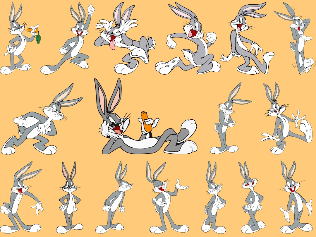 Bugs Bunny Svg,png Bundle, Bugs Bunny Clipart, Cartoon Rabbit Bundle ...
