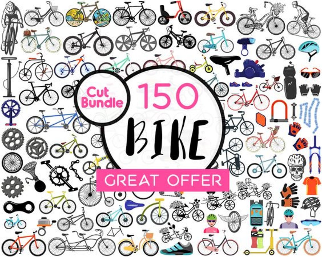 Bike SVG Clipart Bundle, Bicycle Cut Files (instant Download) - Etsy