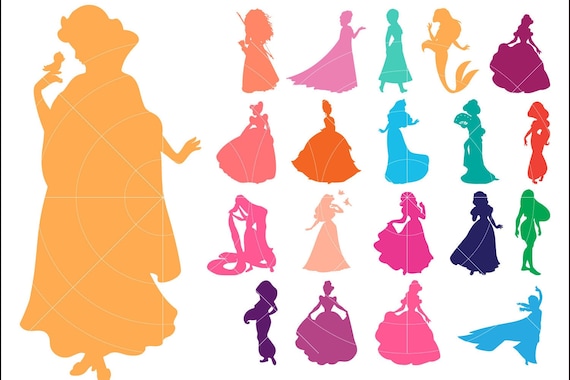 Disney Princess Silhouettes Clip Art