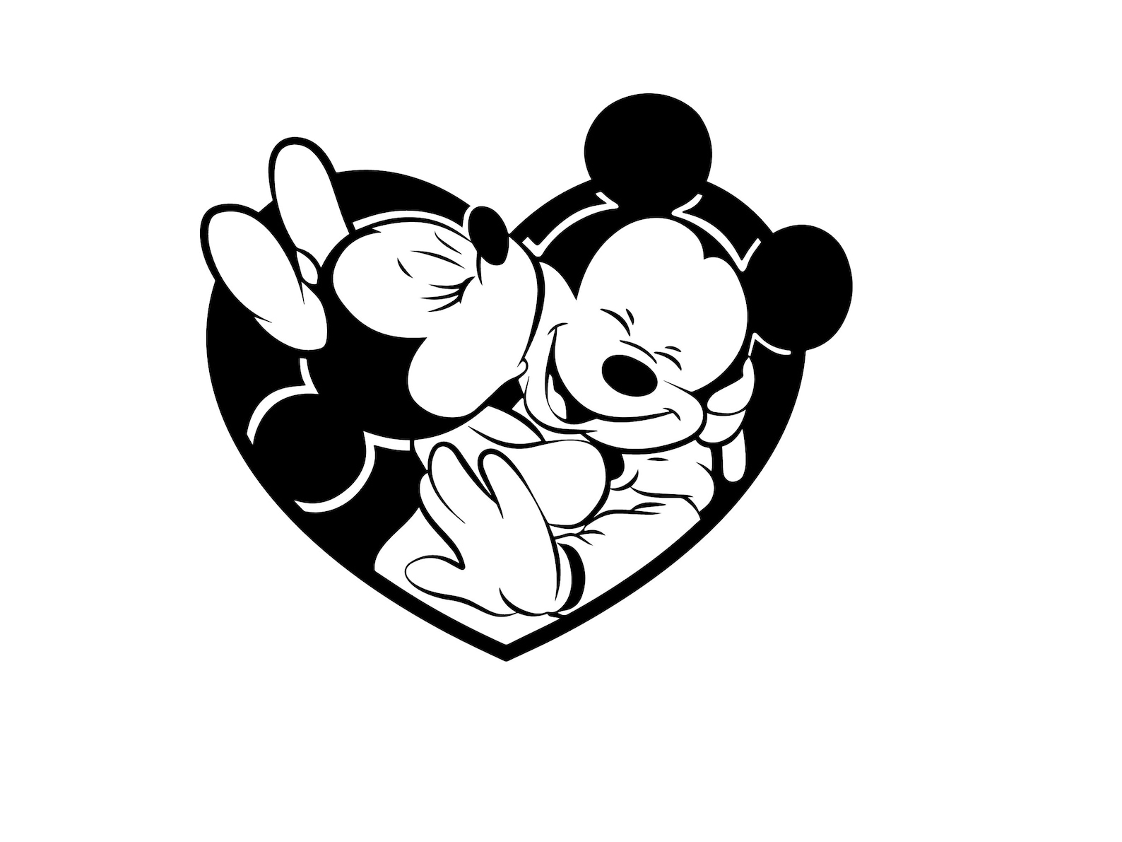Mickey Minnie Kissing Svg Epsdxf Ai Cdr Vector Files for - Etsy