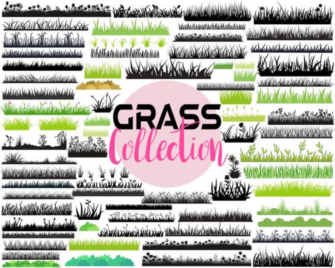 Grass SVG Clipart Bundle, Wild Grass Cut Files (SVG, PNG) - Etsy