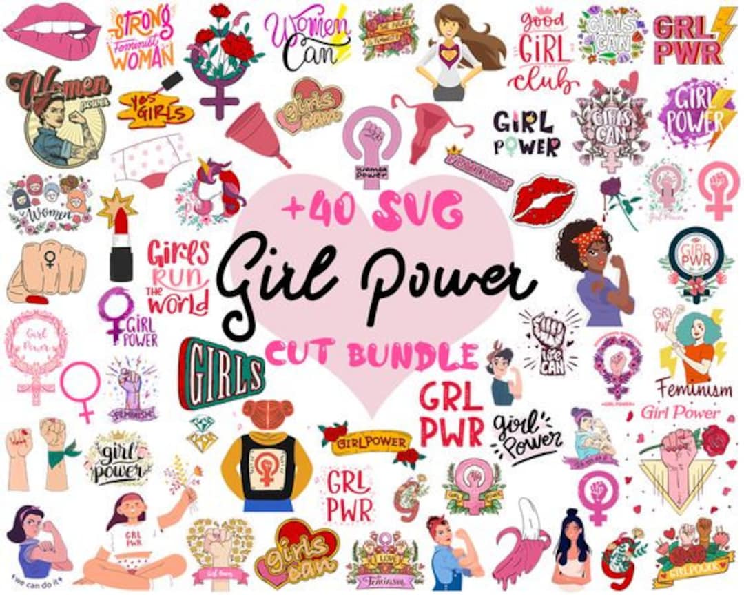 Girl Power Heart SVG PNG, SVG Cut File for Cricut, Silhouette, Brother - Etsy