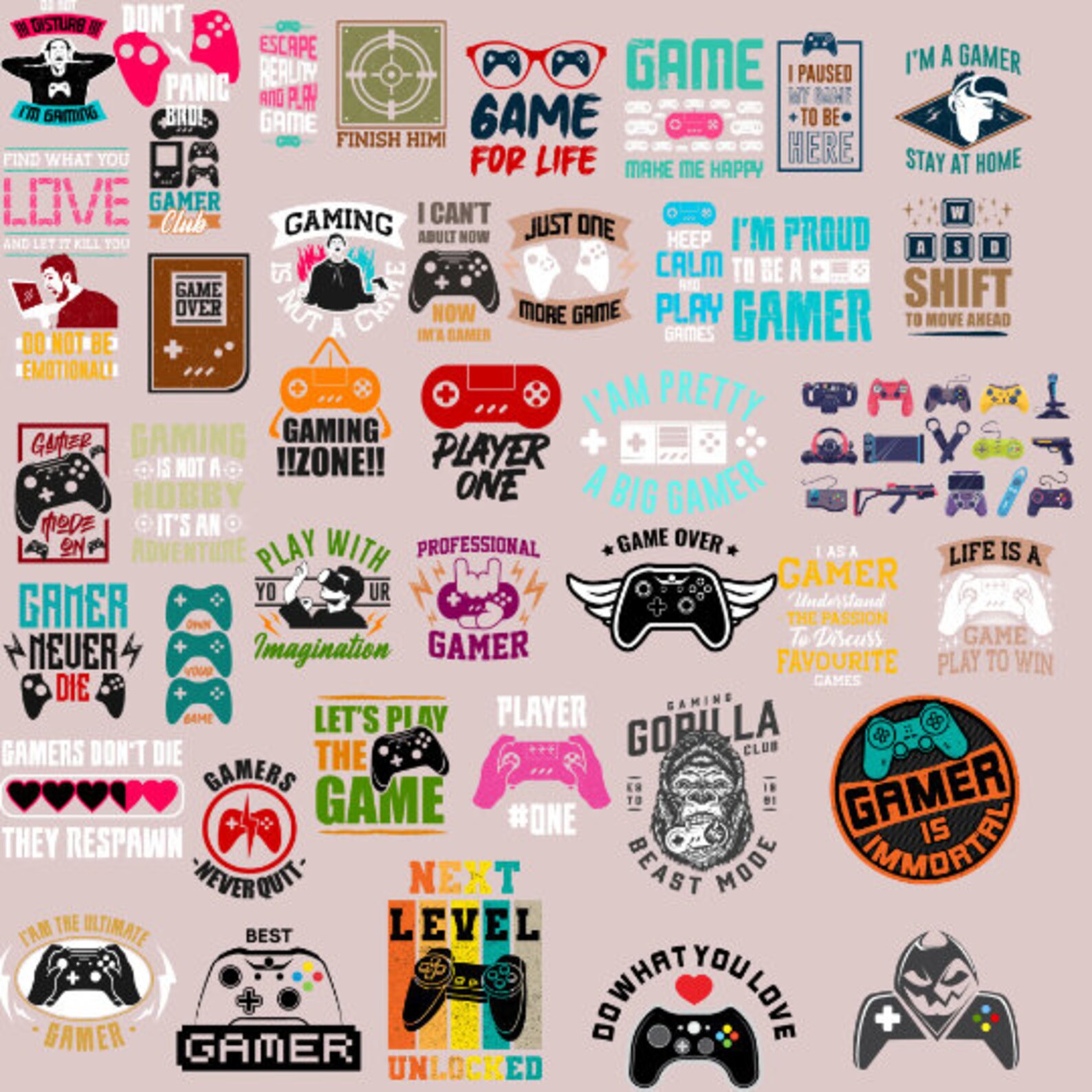 Gamer Svg Gamer Svg Bundle Gaming Svg Bundle Funny Gamer - Etsy